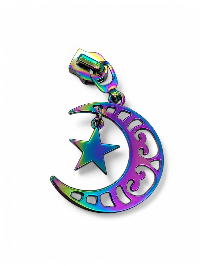 Size 5 Zipper Pull - Star & Moon – INDO LOVE KREATION
