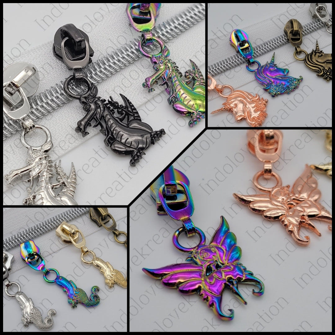Size 5 Zipper Pull - Fantasy Creatures Collection – INDO LOVE KREATION